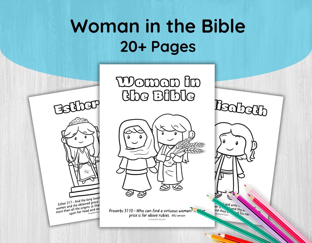 Woman in the Bible Coloring Pages for Kids, Christian Woman Bible ...