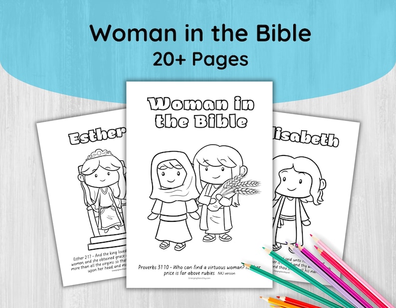 Woman in the Bible Coloring Pages for Kids, Christian Woman Bible ...