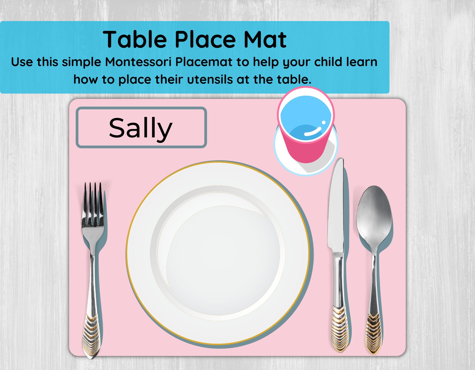Toddler Montessori Placemat/ Preschool Personalized Name Custom ...