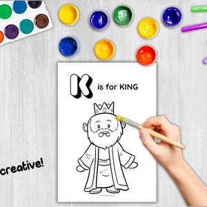 Alphabet in the Bible Color in Pages for Kids, Christian ABC Coloring ...