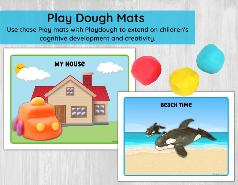Play Dough Mats/ Toddler Play Dough Mat Activity/ Play Doh/ Montessori ...