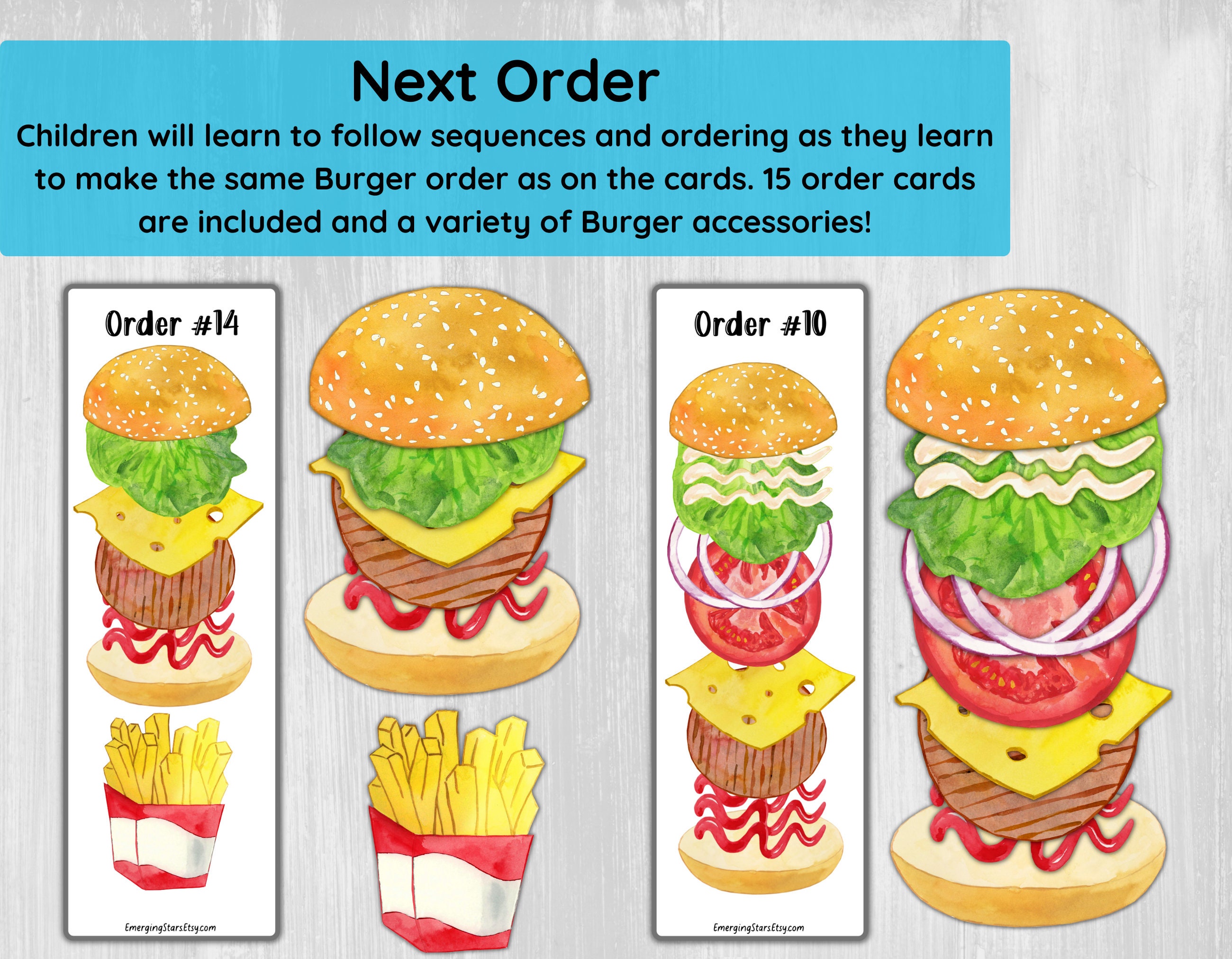 Preschool Build a Burger Game, Toddler Printable Burger Activity ...