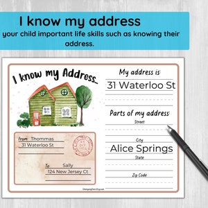 I Know My Address Activity, Preschool Phone Number Practice, Kids ...
