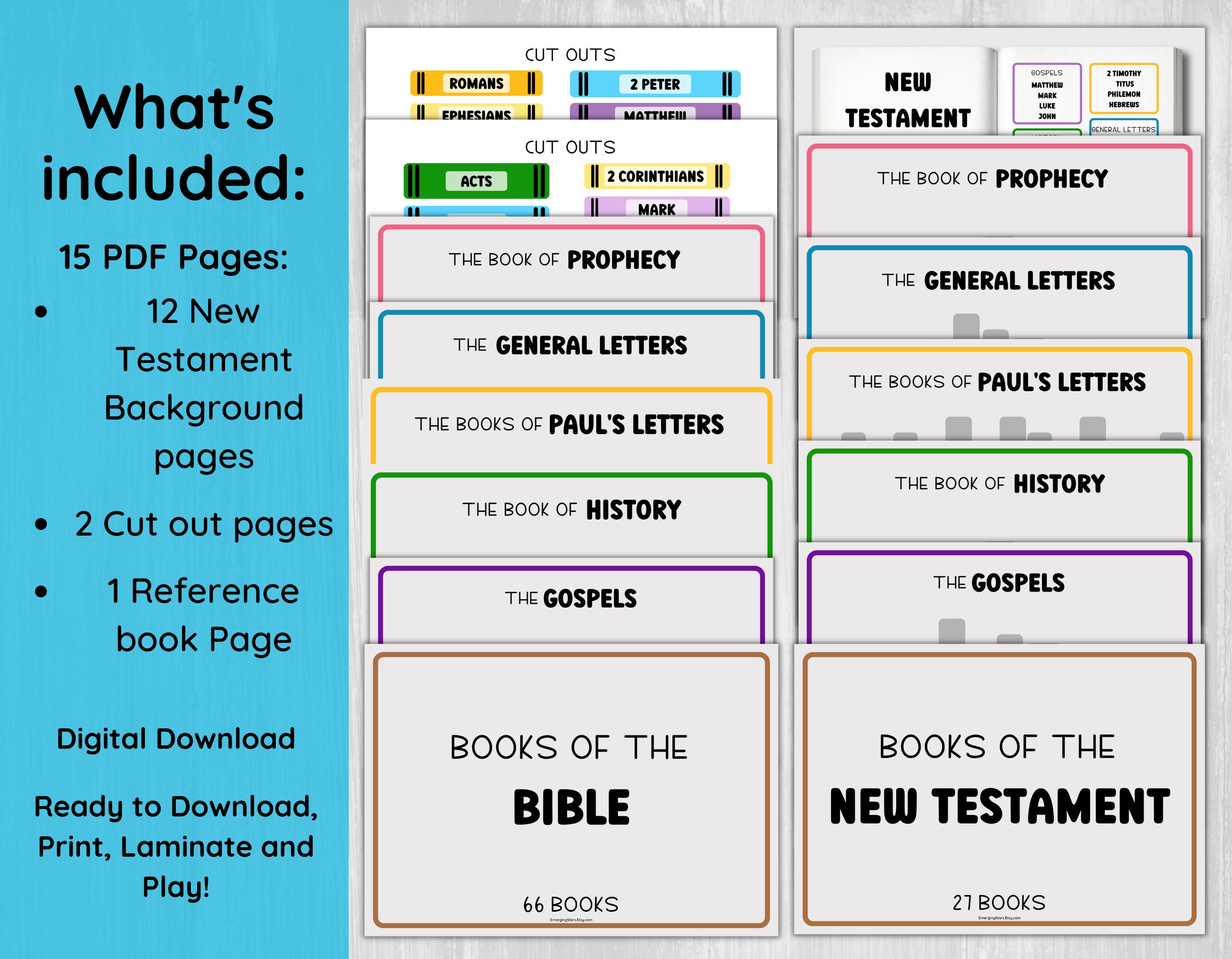 New Testament Books of the Bible Kids Sorting Activity Printable ...