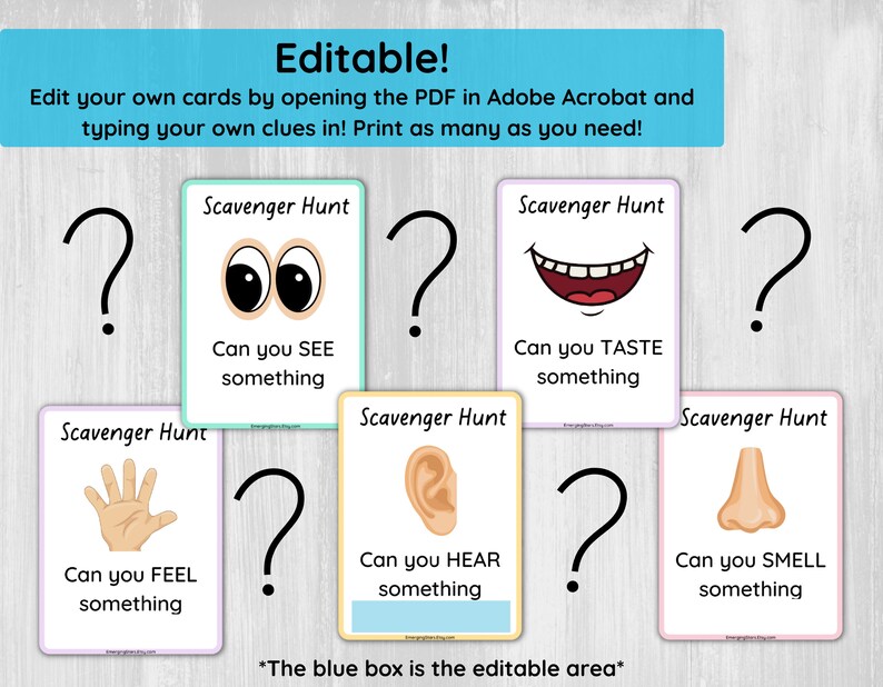 Toddler 5 Senses Scavenger Hunt Cards/ Preschool Five Senses Activity ...