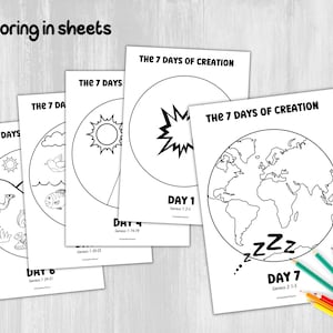 7 Days of Creation Printable Kids Bible Activity, Sunday School Story ...