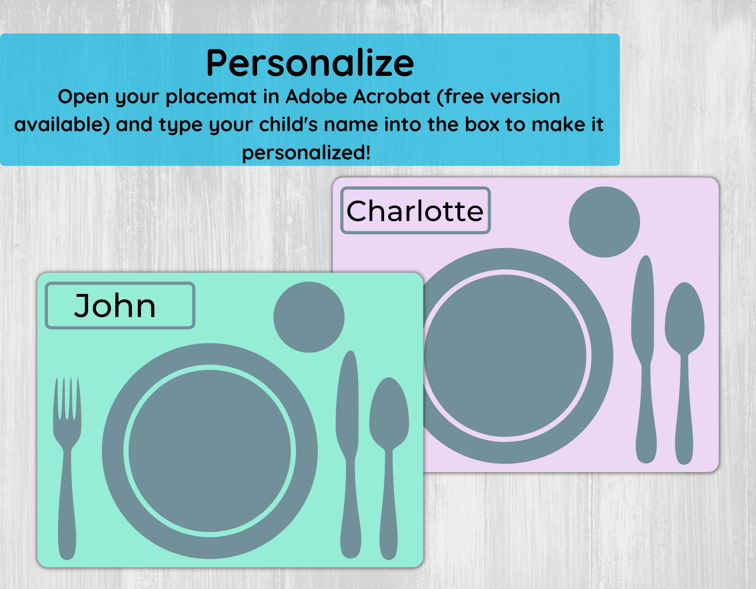 Toddler Montessori Placemat/ Preschool Personalized Name Custom ...
