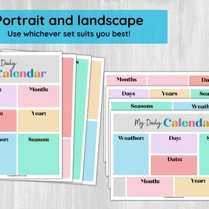 My Daily Calendar/ Montessori Interactive Calendar/ Morning Routine for ...