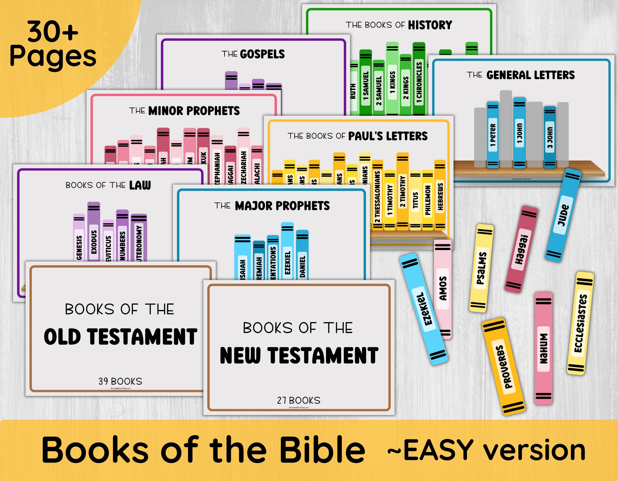 Books of the Bible Practice Game/ Printable Kids Bible Sorting - Etsy