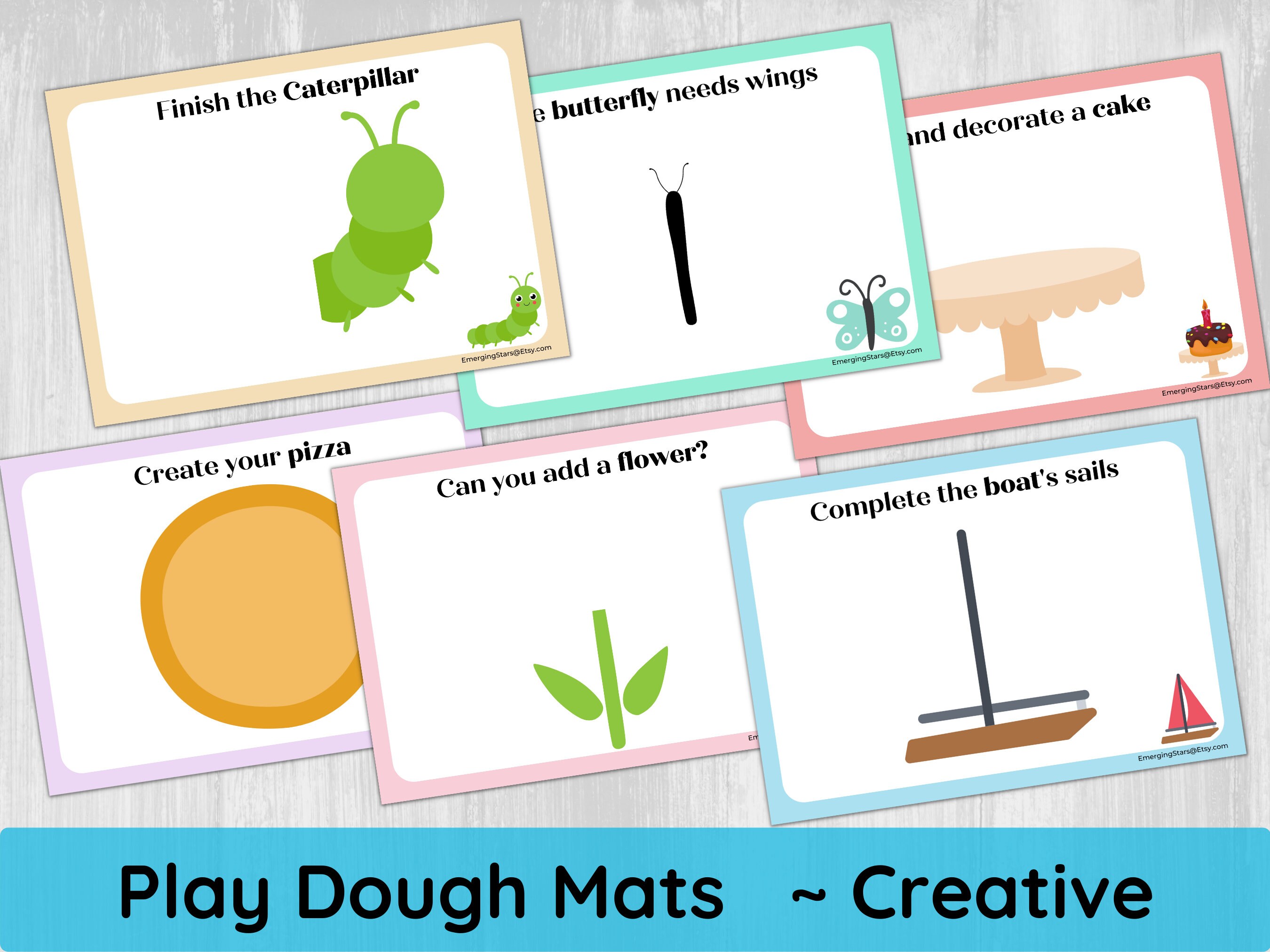 Printable Play Dough Mats for Children/ Montessori Placemats - Etsy ...