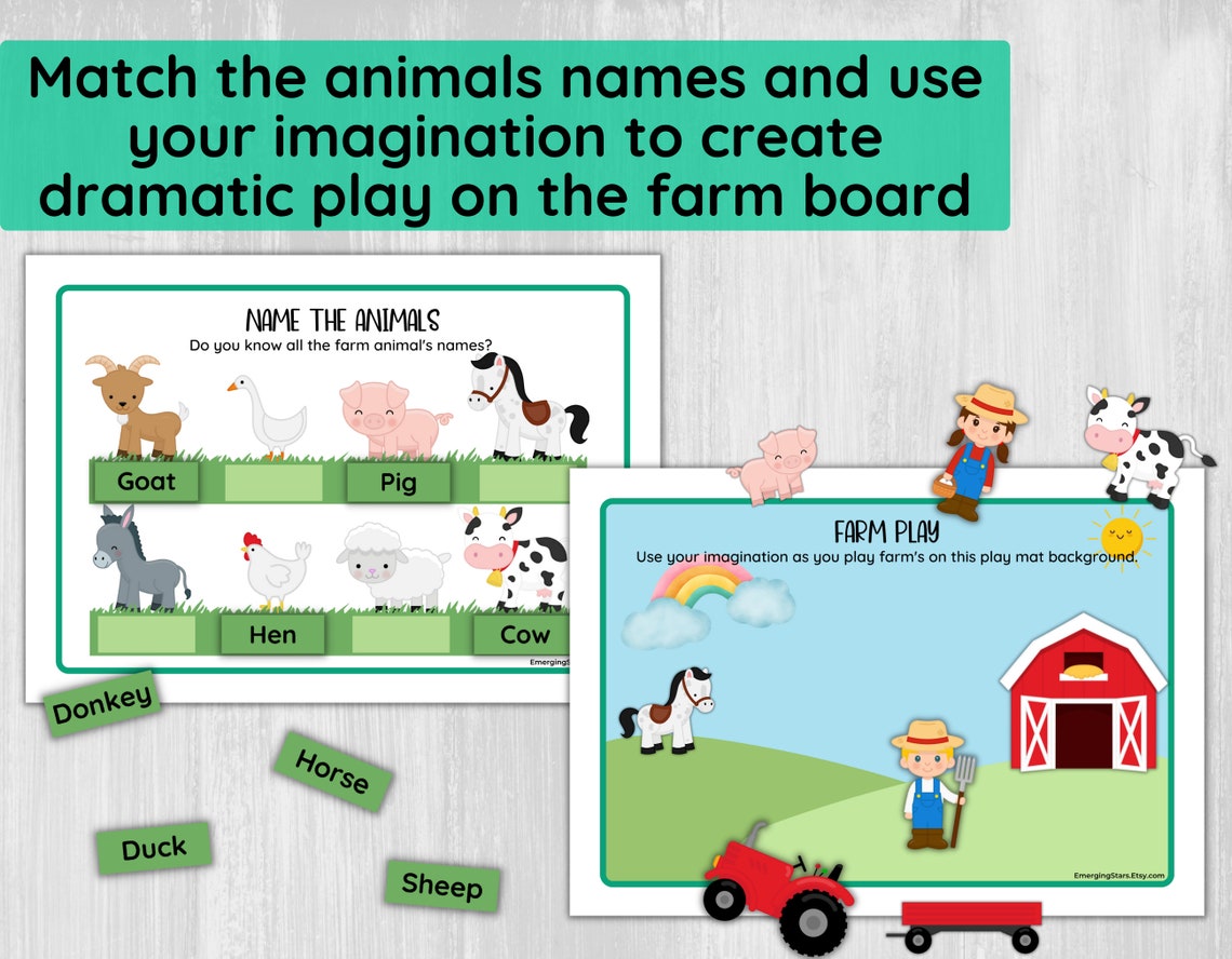 Farm Toddler Busy Book Printable, Preschool Quiet Book on Farm Animals ...