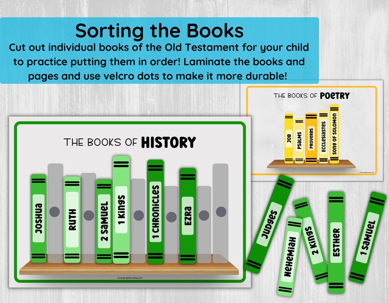 Old Testament Books of the Bible Kids Sorting Activity/ Children's ...