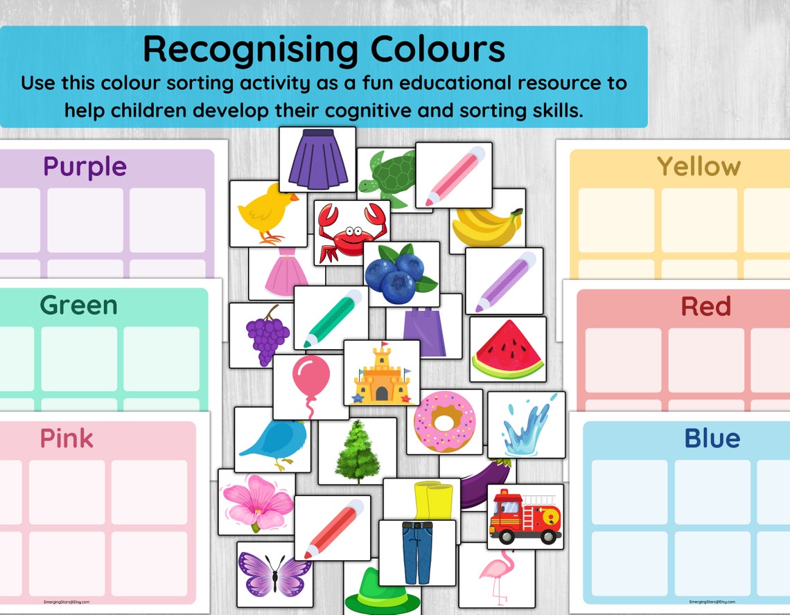 Color Sorting Activity Printable/ Colour Matching for Toddlers ...