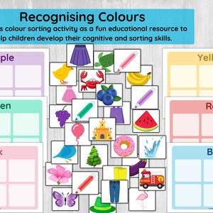 Color Sorting Activity Printable/ Colour Matching for Toddlers ...