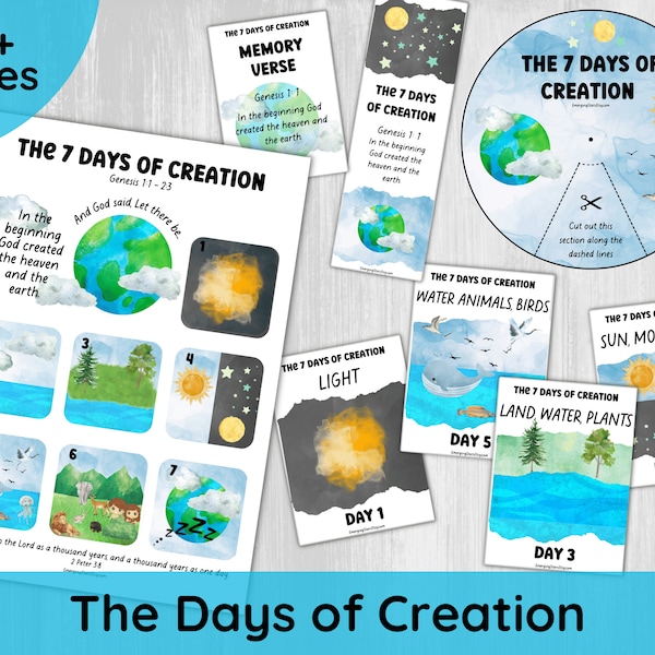 7 Days of Creation Coloring - Etsy
