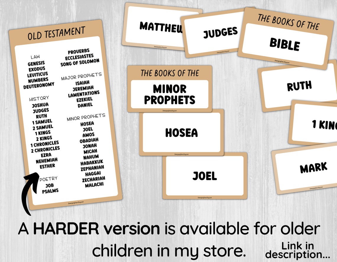Flashcards Books of the Bible/ Children's Bible Sorting Activity ...