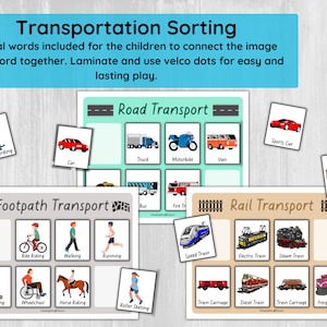 Toddler Transportation Sorting Activity, Printable Land, Sea, Water ...