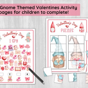 Kids Gnome Valentines Day Activities Printable/ Valentines Day Games ...