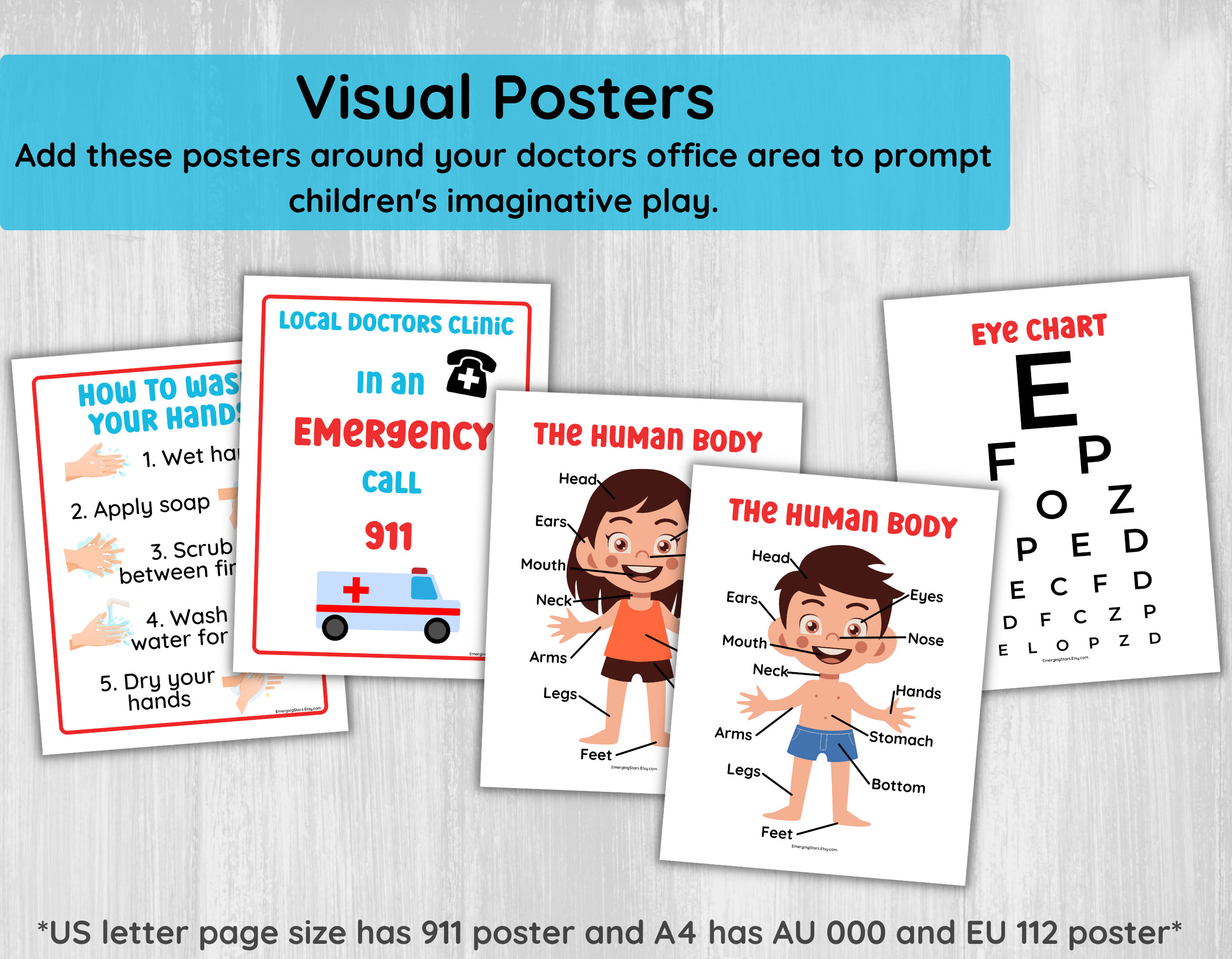 Doctors Pretend Play Set for Kids/ Printable Children's Dramatic Play ...