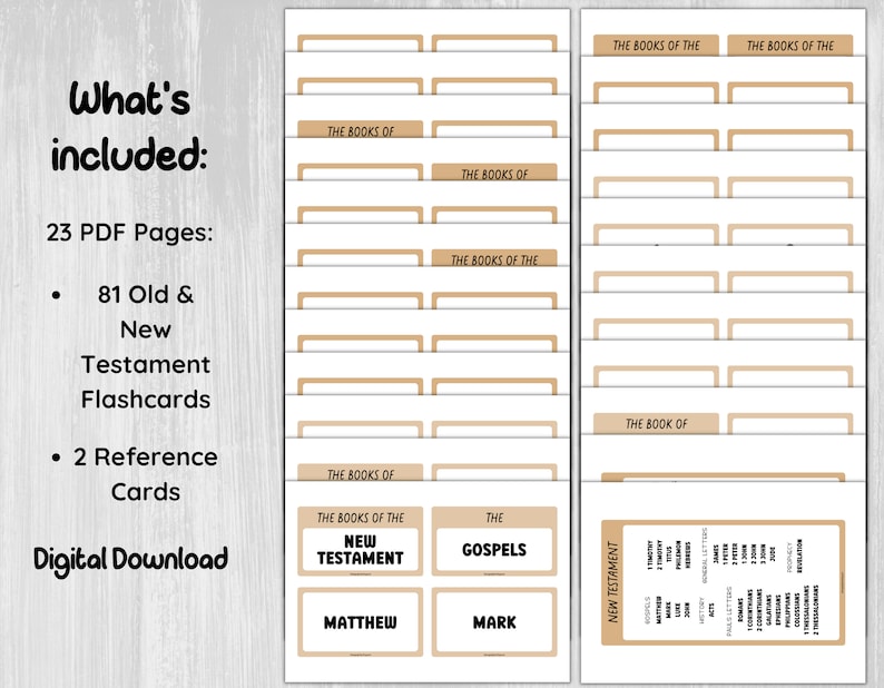 Flashcards Books of the Bible/ Children's Bible Sorting Activity ...