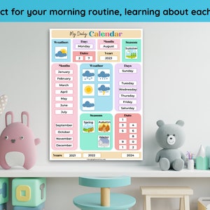 Children's Montessori Daily Calendar/ Interactive Home School Calendar ...
