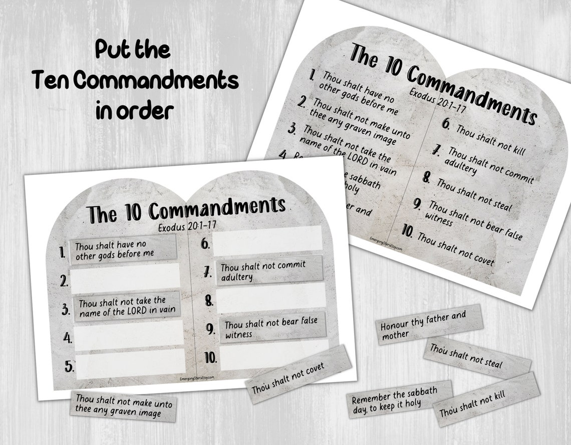 10 Commandments Moses Bible Story, Sunday School Game, Christian Kids ...