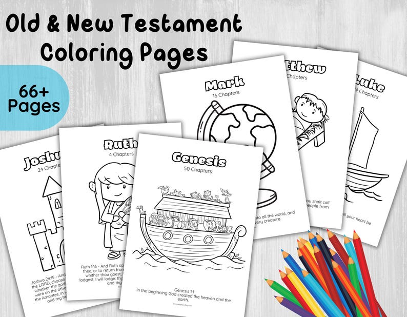 Ultimate Books of the Bible, Color in Bookmarks, Kids Bible Sorting ...