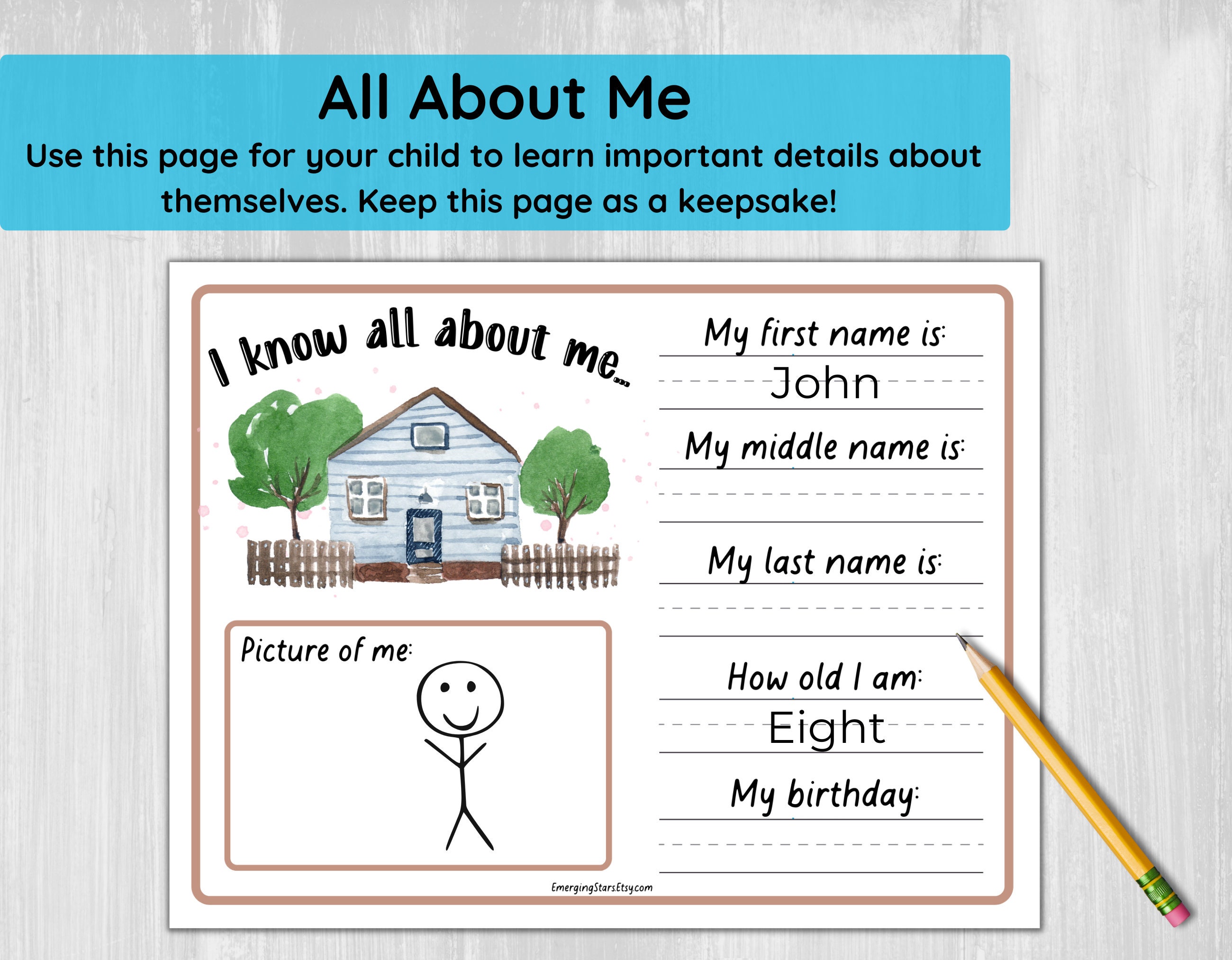 I Know My Address Activity, Preschool Phone Number Practice, Kids ...