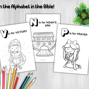 Alphabet in the Bible Color in Pages for Kids, Christian ABC Coloring ...