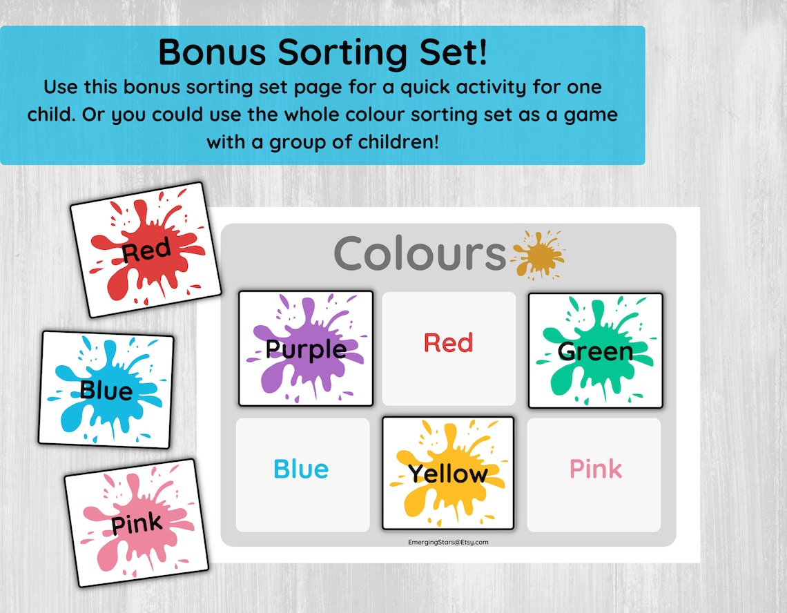 Color Sorting Activity Printable/ Colour Matching for Toddlers ...