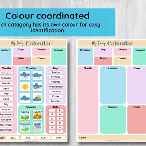 Children's Montessori Daily Calendar/ Interactive Home School Calendar ...