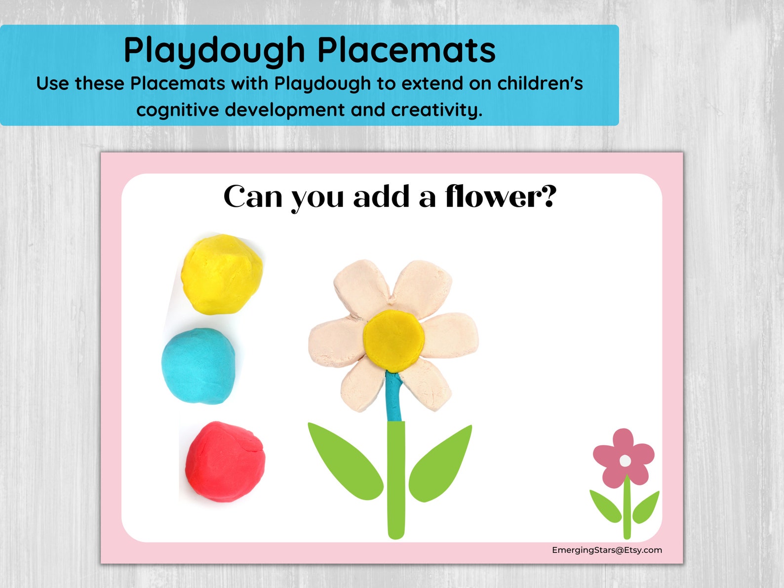 Printable Play Dough Mats for Children/ Montessori Placemats for ...