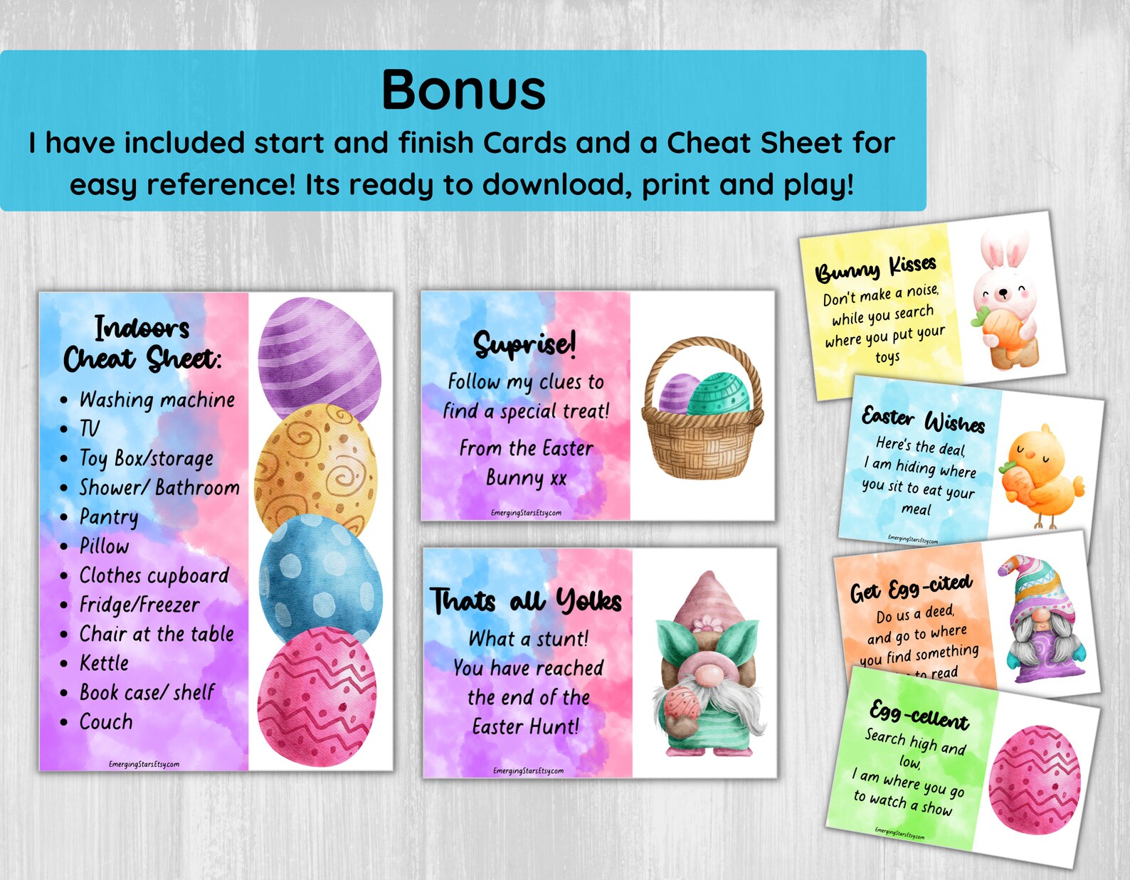 Kids Easter Egg Hunt Clue Cards, Easter Scavenger Hunt, Treasure Hunt ...