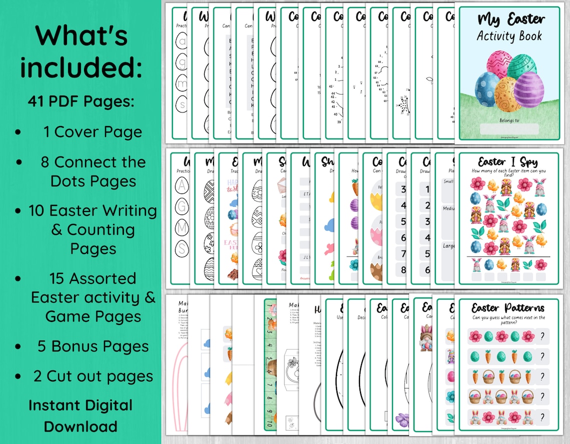 Kids Easter Worksheets, Easter Printable Activities, Toddler Easter ...
