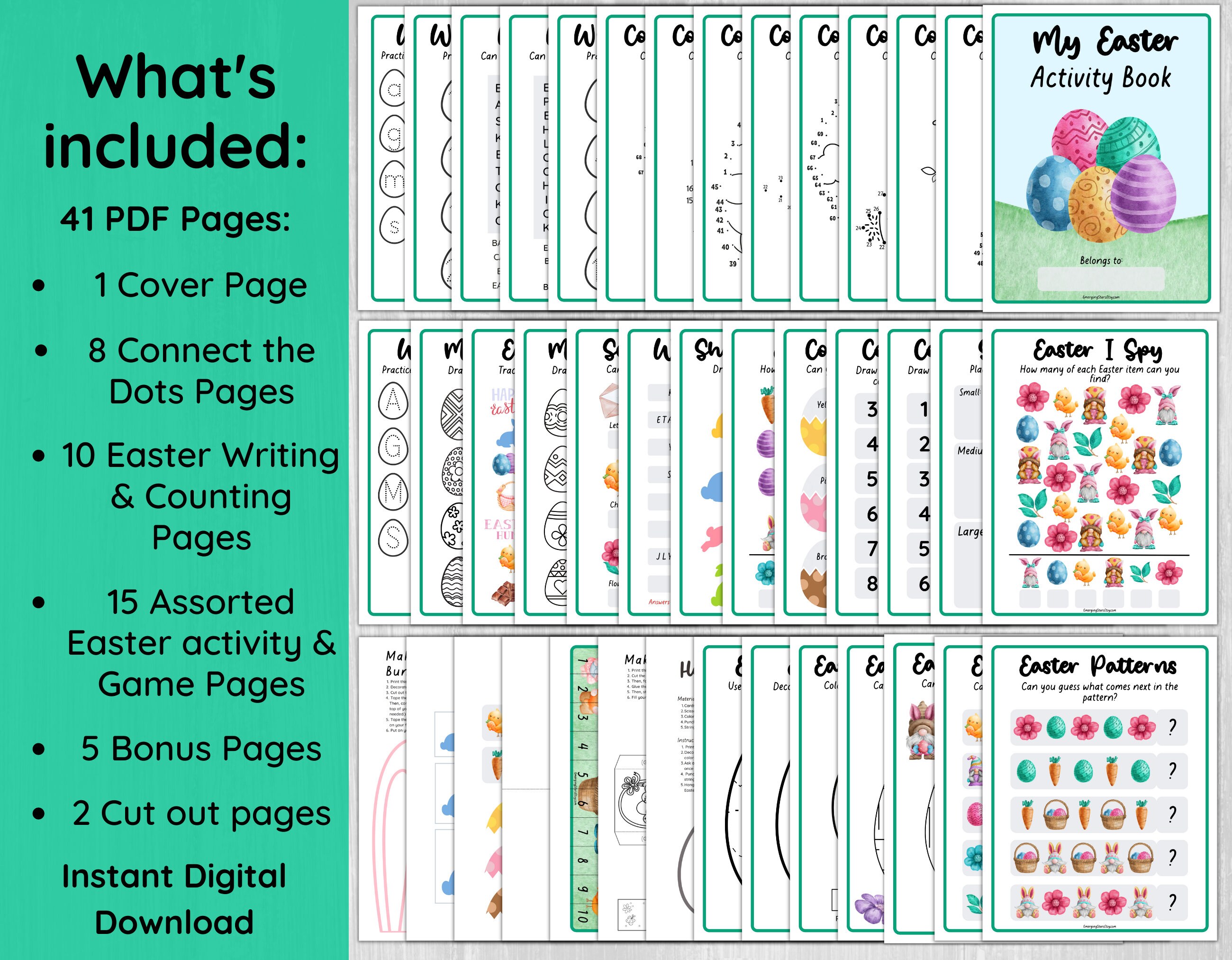 Kids Easter Worksheets, Easter Printable Activities, Toddler Easter ...