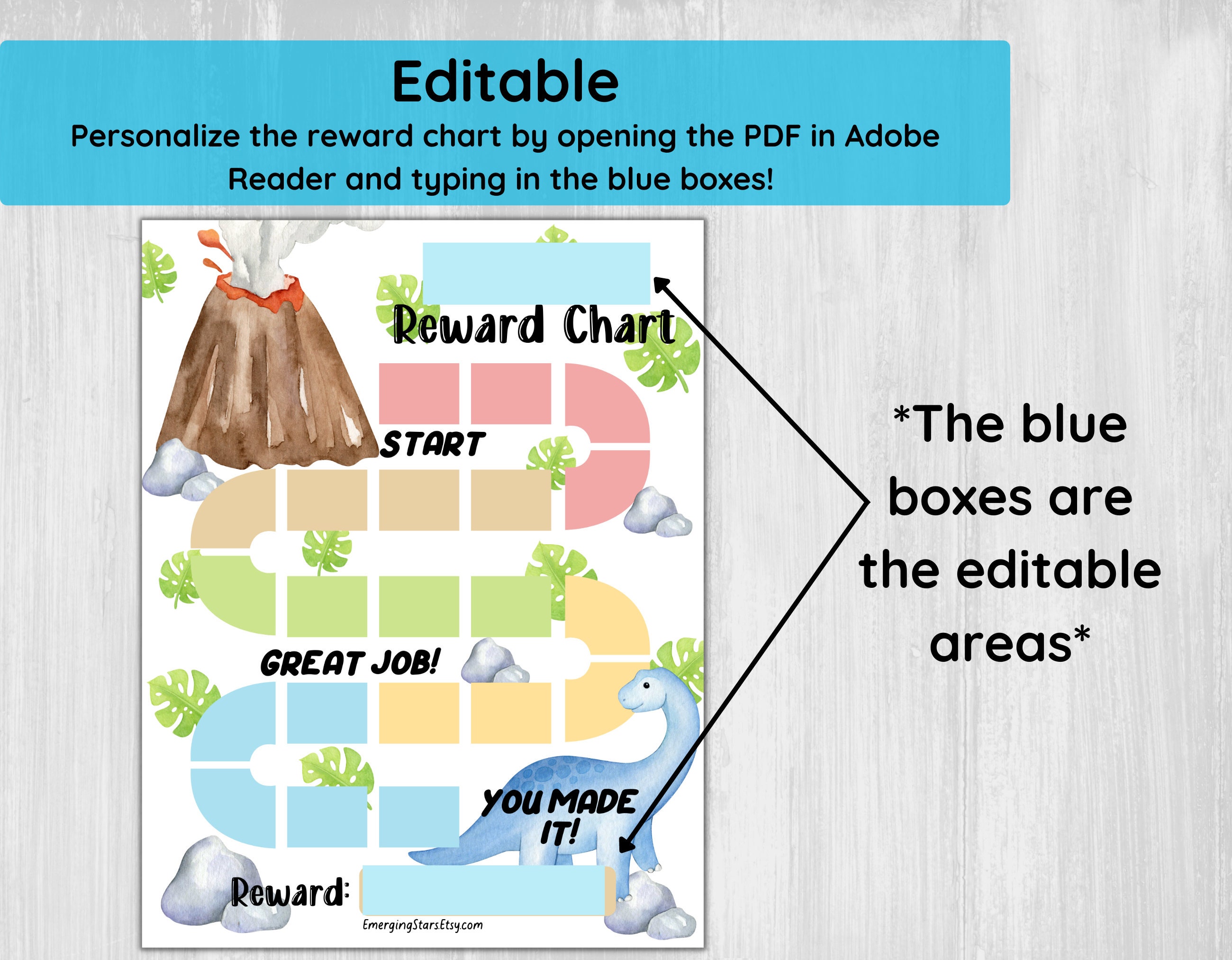 Dinosaur Kids Reward Chart, Dino Chore Chart Printable, Dinosaur Potty ...