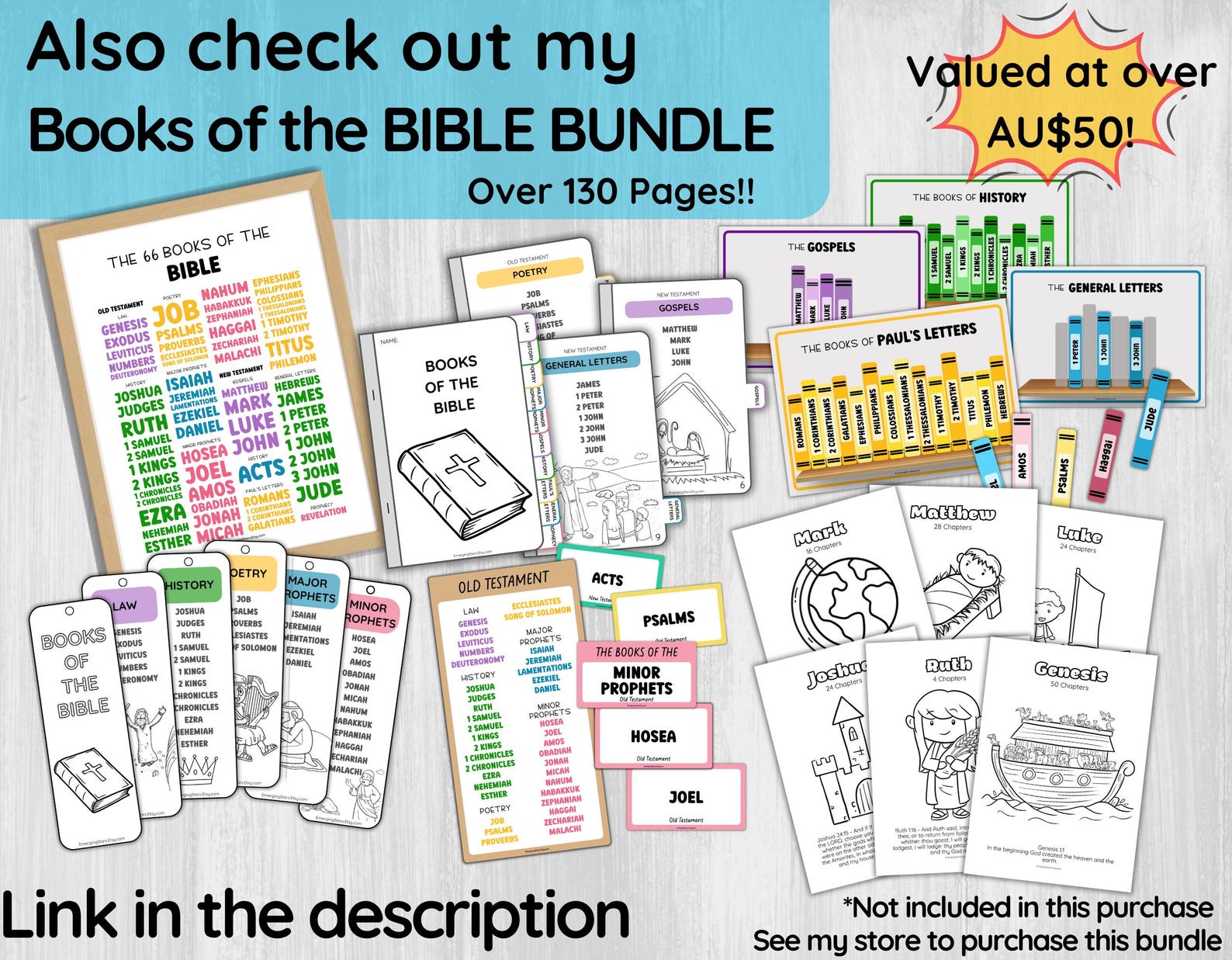 Books of the Bible Flip Book/ Download Kids Bible Coloring in Booklet ...