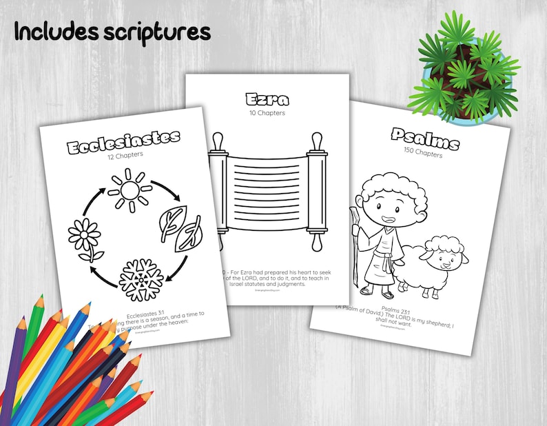 Kids Coloring in Pages Old Testament Books of the Bible Printable ...