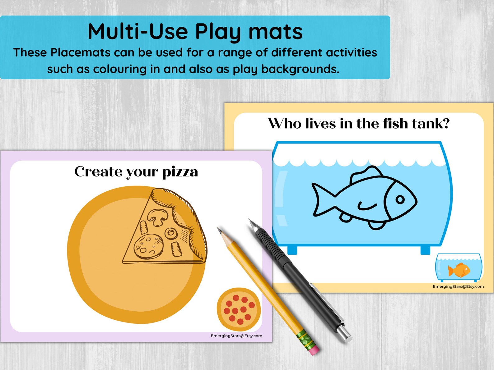 Printable Play Dough Mats for Children/ Montessori Placemats for ...