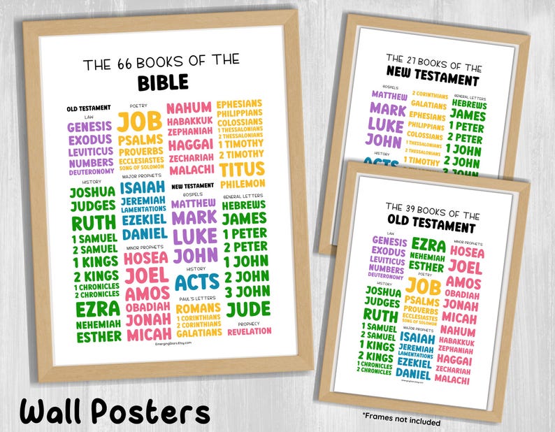 Ultimate Books of the Bible, Color in Bookmarks, Kids Bible Sorting ...