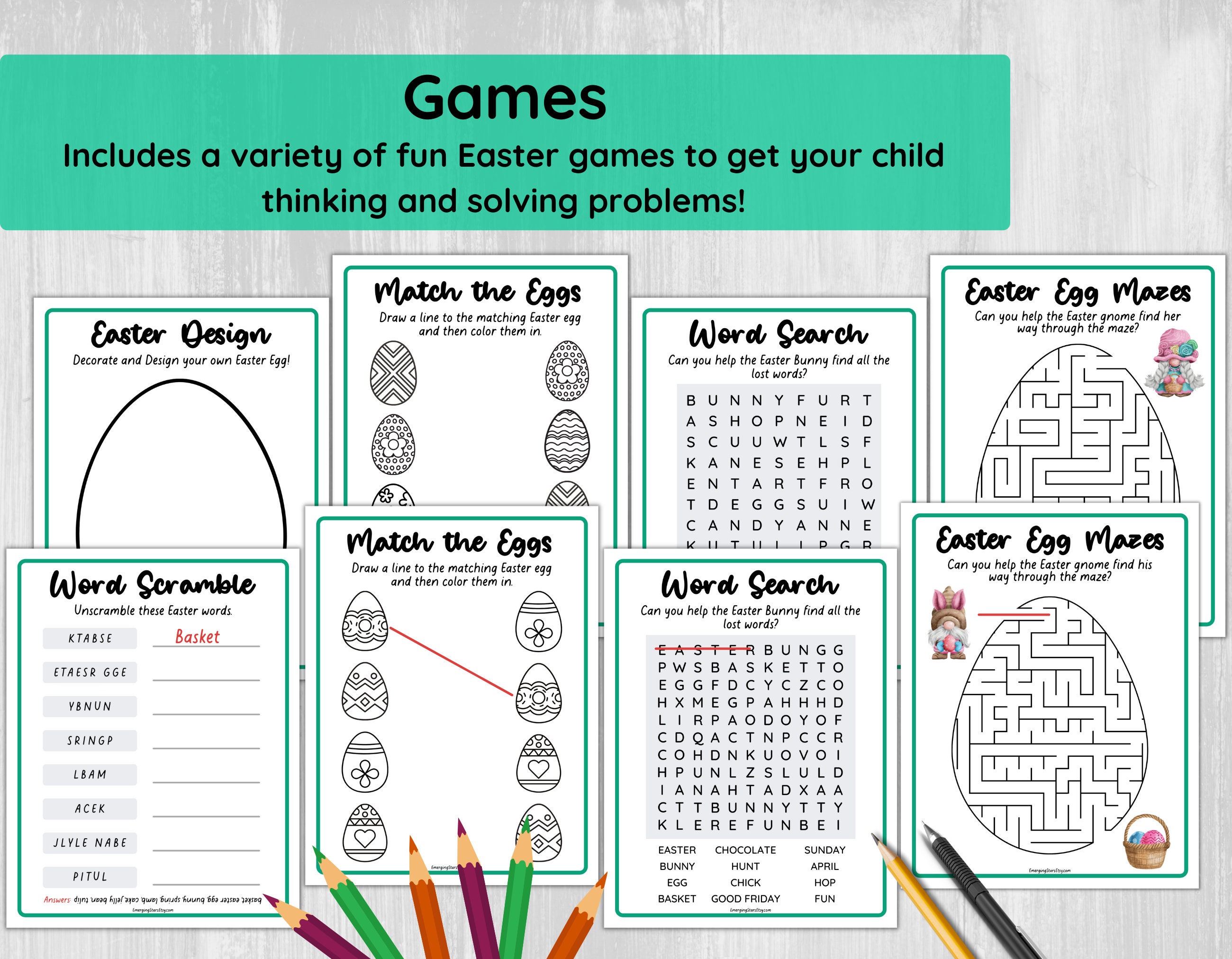 Kids Easter Worksheets, Easter Printable Activities, Toddler Easter ...