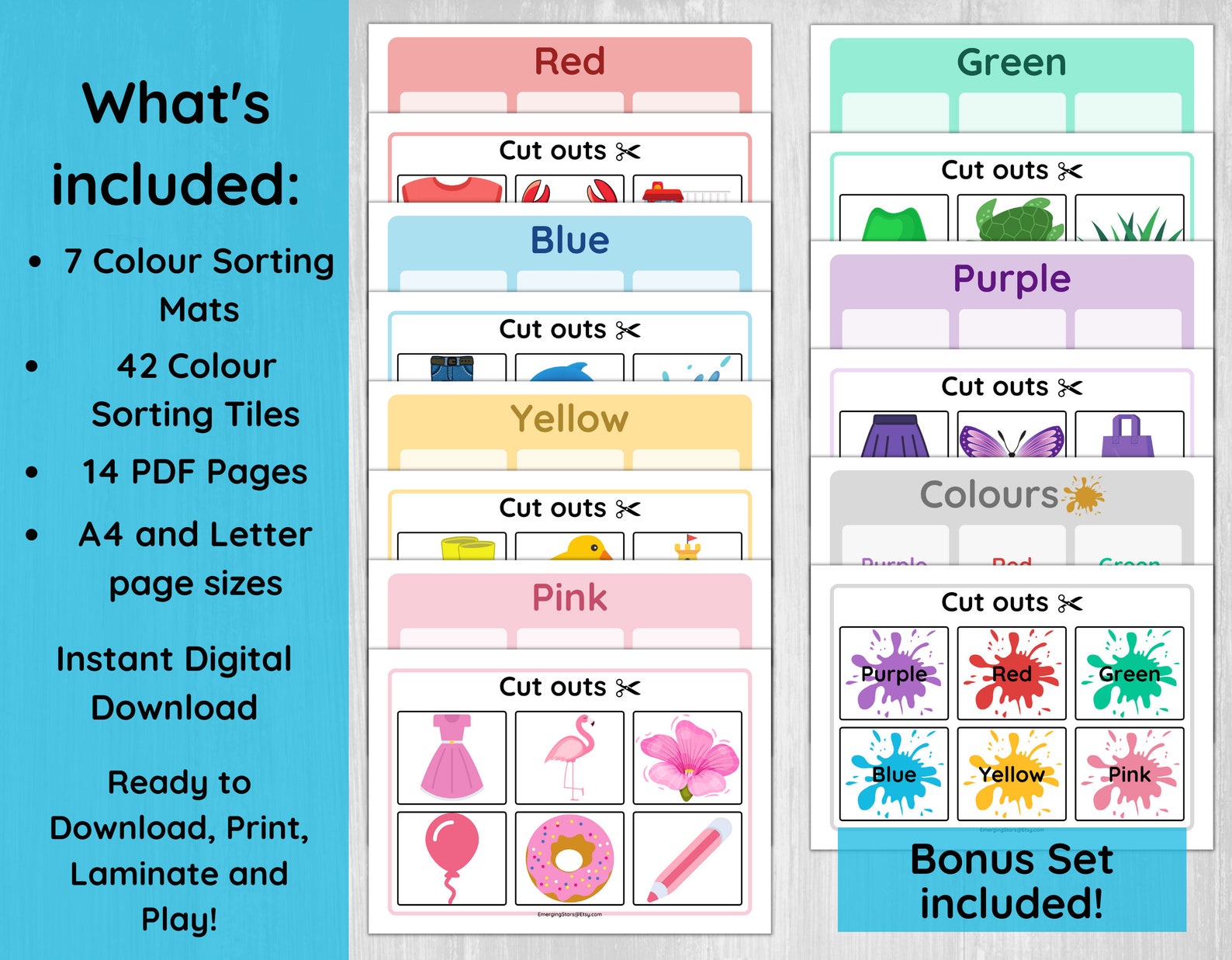 Color Sorting Activity Printable/ Colour Matching for Toddlers ...