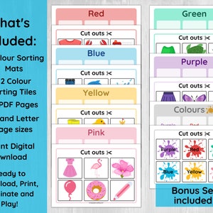 Color Sorting Activity Printable/ Colour Matching for Toddlers ...
