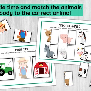 Farm Toddler Busy Book Printable, Preschool Quiet Book on Farm Animals ...