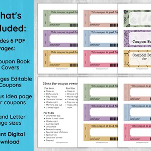 Editable Printable Coupon Book for Reward Systems, Coupon Template for ...