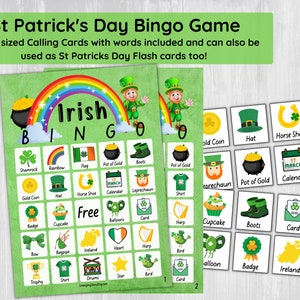 St Patrick's Day Kids Bingo Cards/ Saint Patricks Day Printable Bingo ...