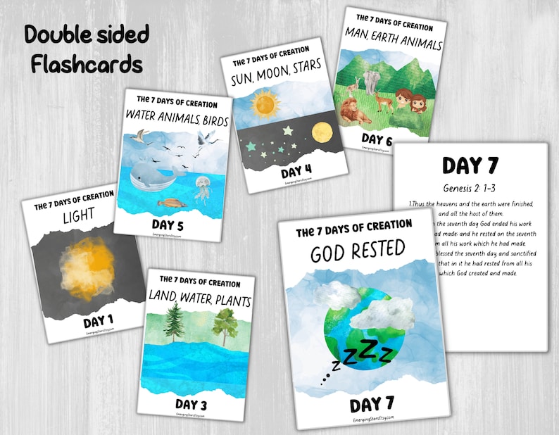 7 Days of Creation Printable Kids Bible Activity, Sunday School Story ...