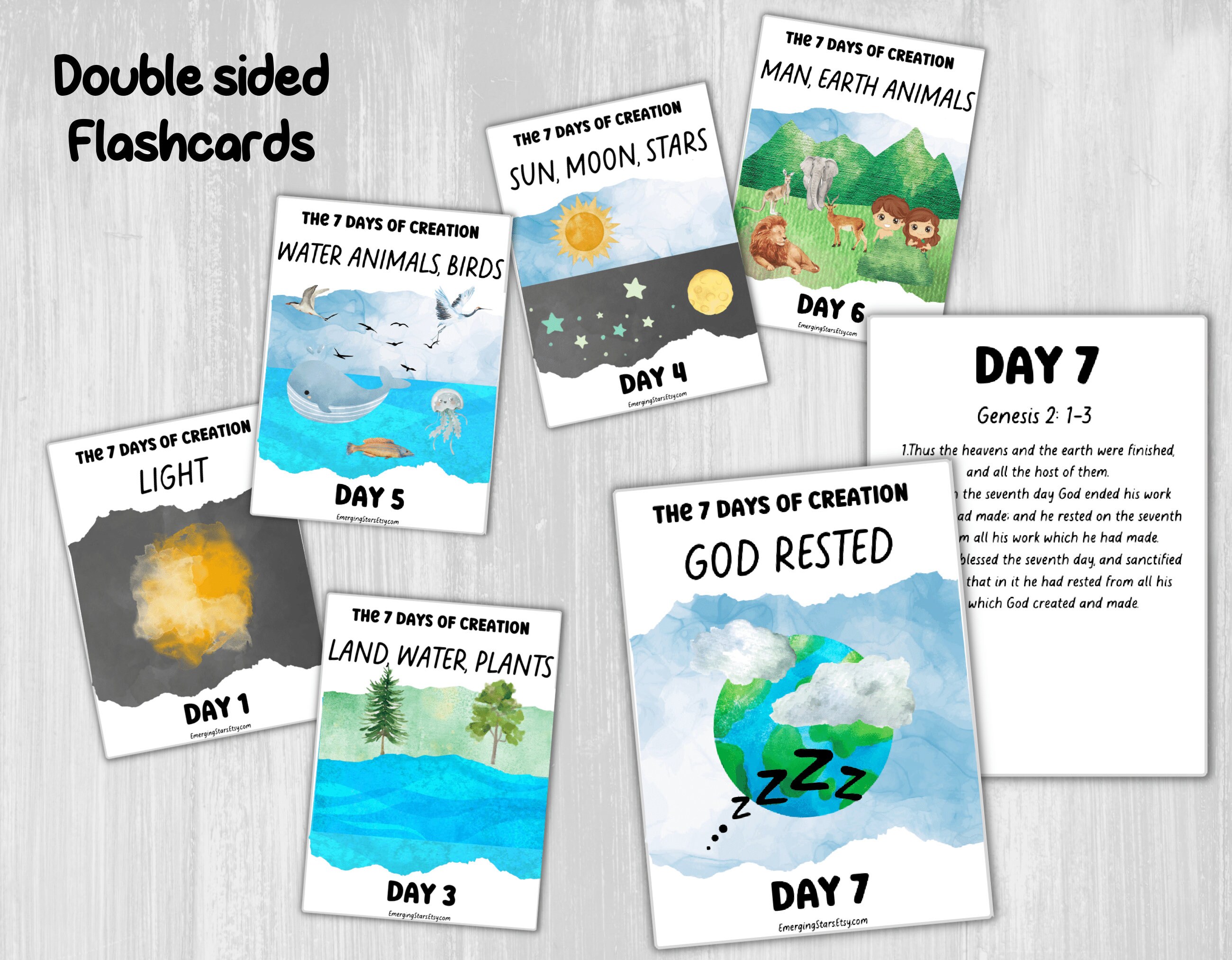 7 Days of Creation Printable Kids Bible Activity, Sunday School Story ...