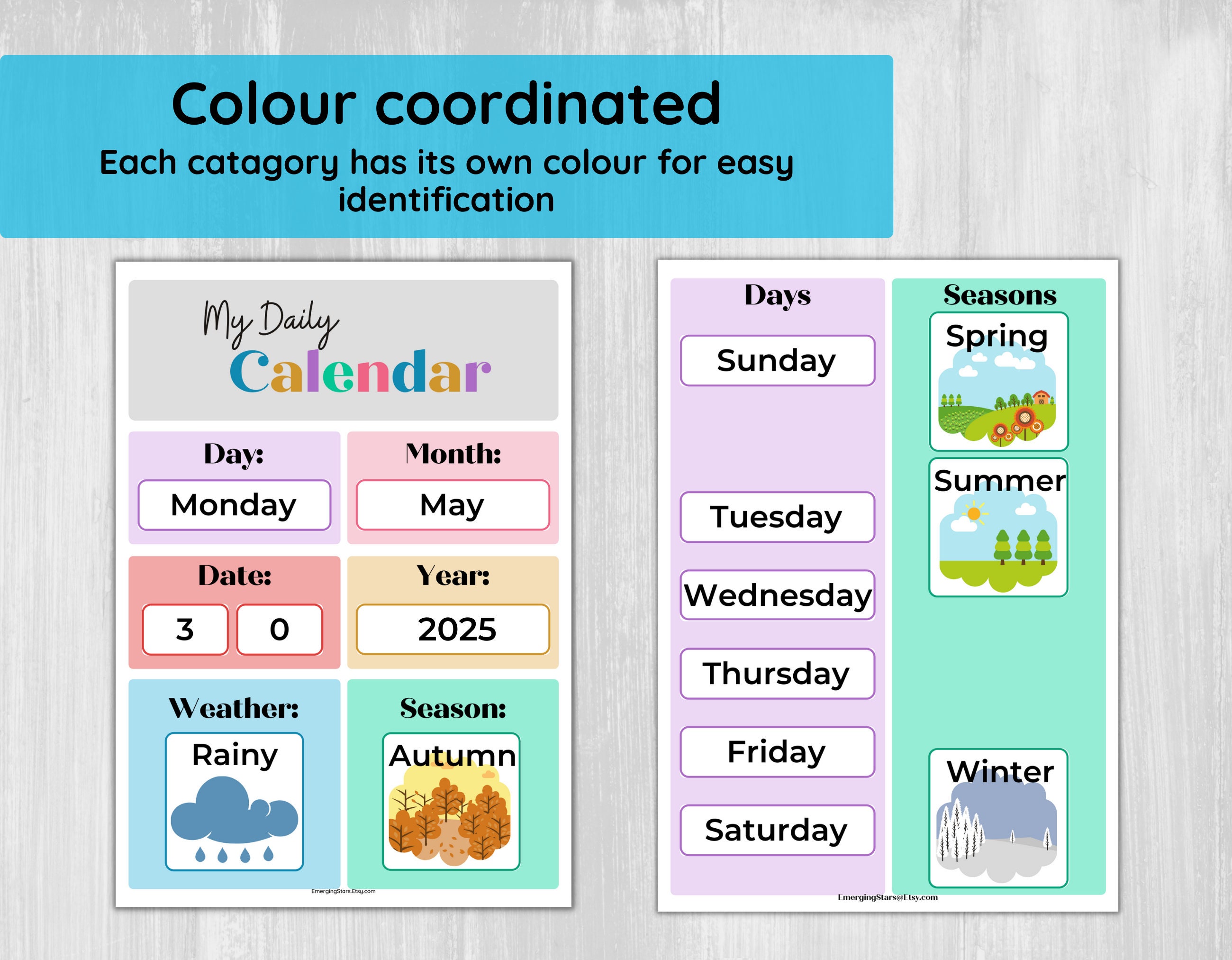 My Daily Calendar/ Montessori Interactive Calendar/ Morning Routine for ...