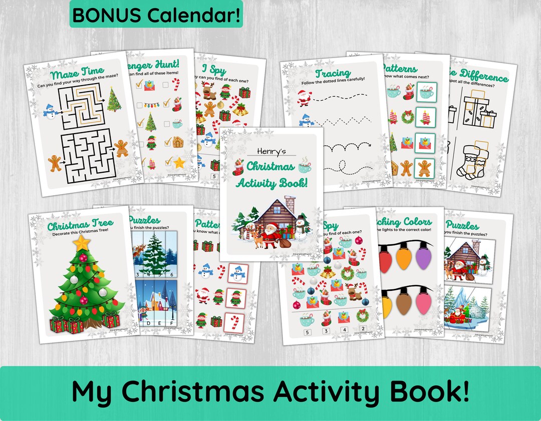 Christmas Preschool Busy Book Activities, Kids Christmas Activity Book ...